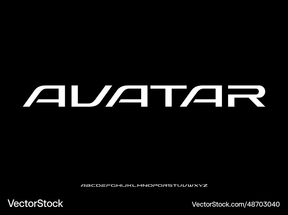 Modern futuristic wide display font Royalty Free Vector