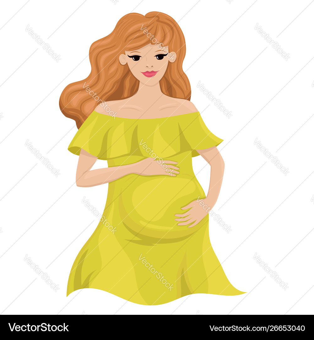 Pregnant woman isolate on a white background Vector Image