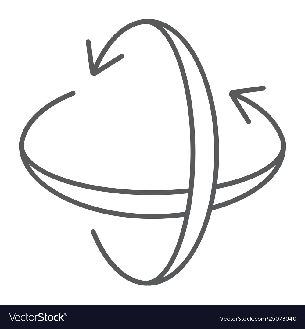 Rotation axis thin line icon pivot and view Vector Image