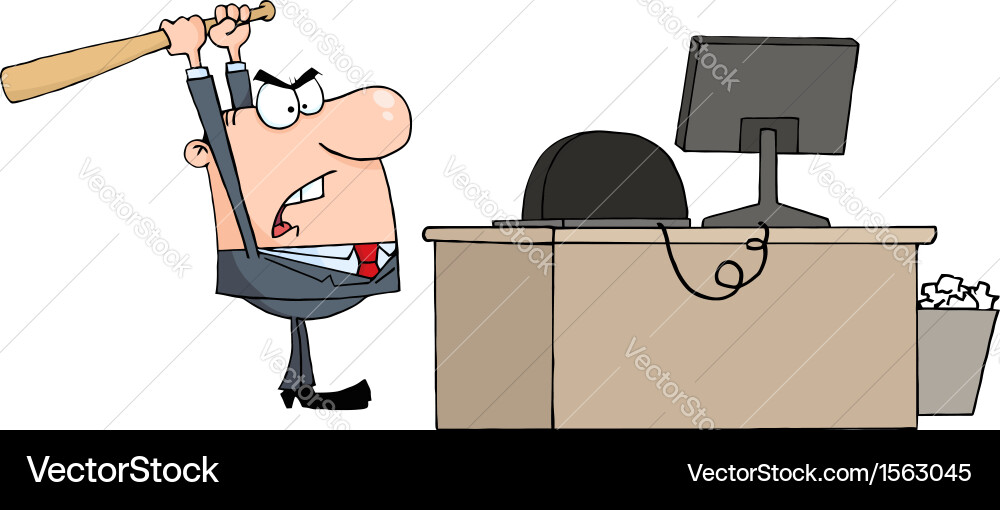 Angry businessman cartoon Royalty Free Vector Image