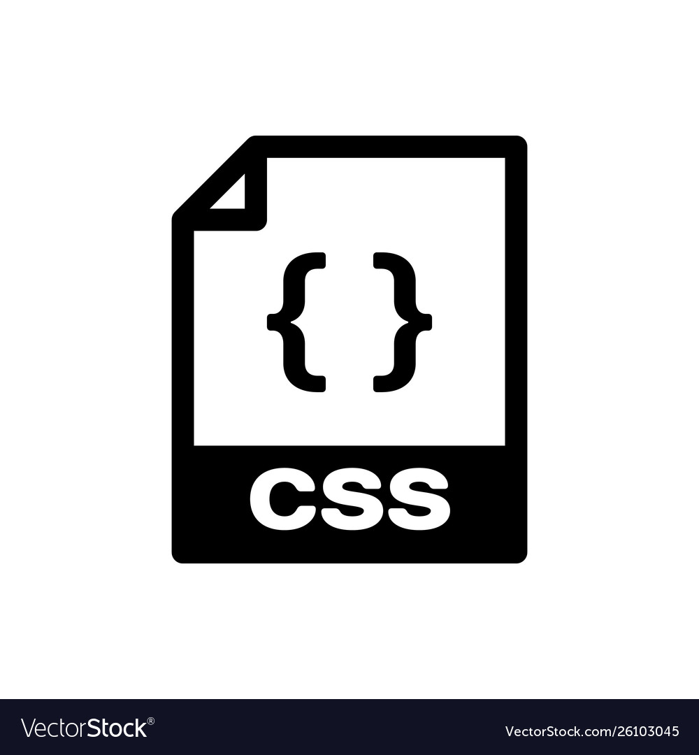 Black css file document icon download css button Vector Image Black css file document icon download css button Vector Image