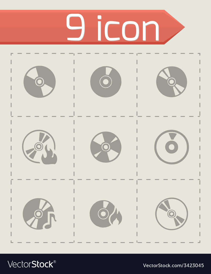 Cd icon set Royalty Free Vector Image - VectorStock