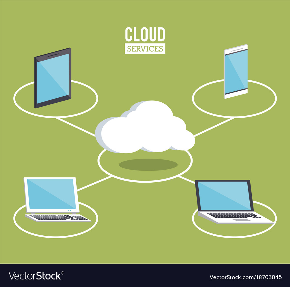Cloud computing services Royalty Free Vector Image