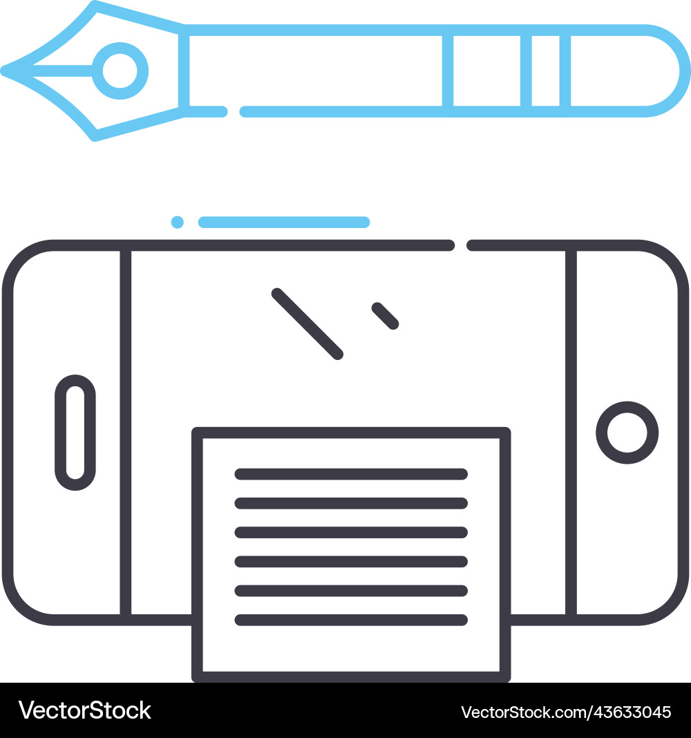 Content writer line icon outline symbol Royalty Free Vector