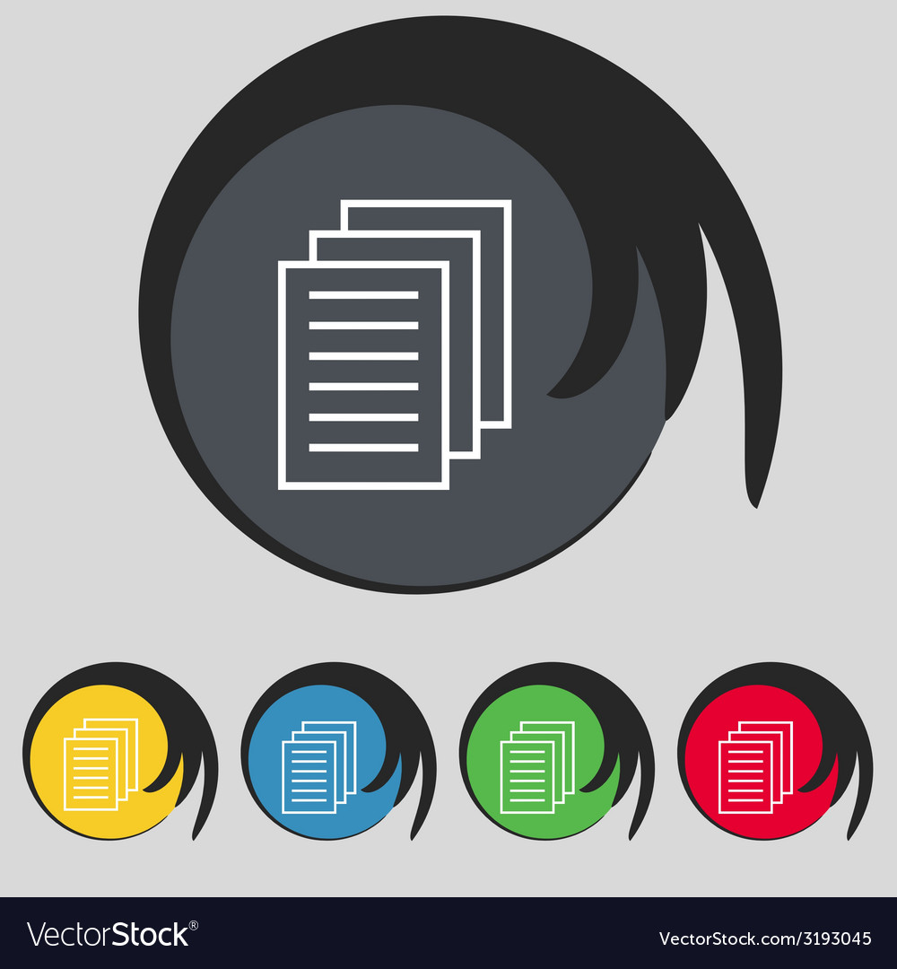 Copy file sign icon duplicate document symbol set Vector Image