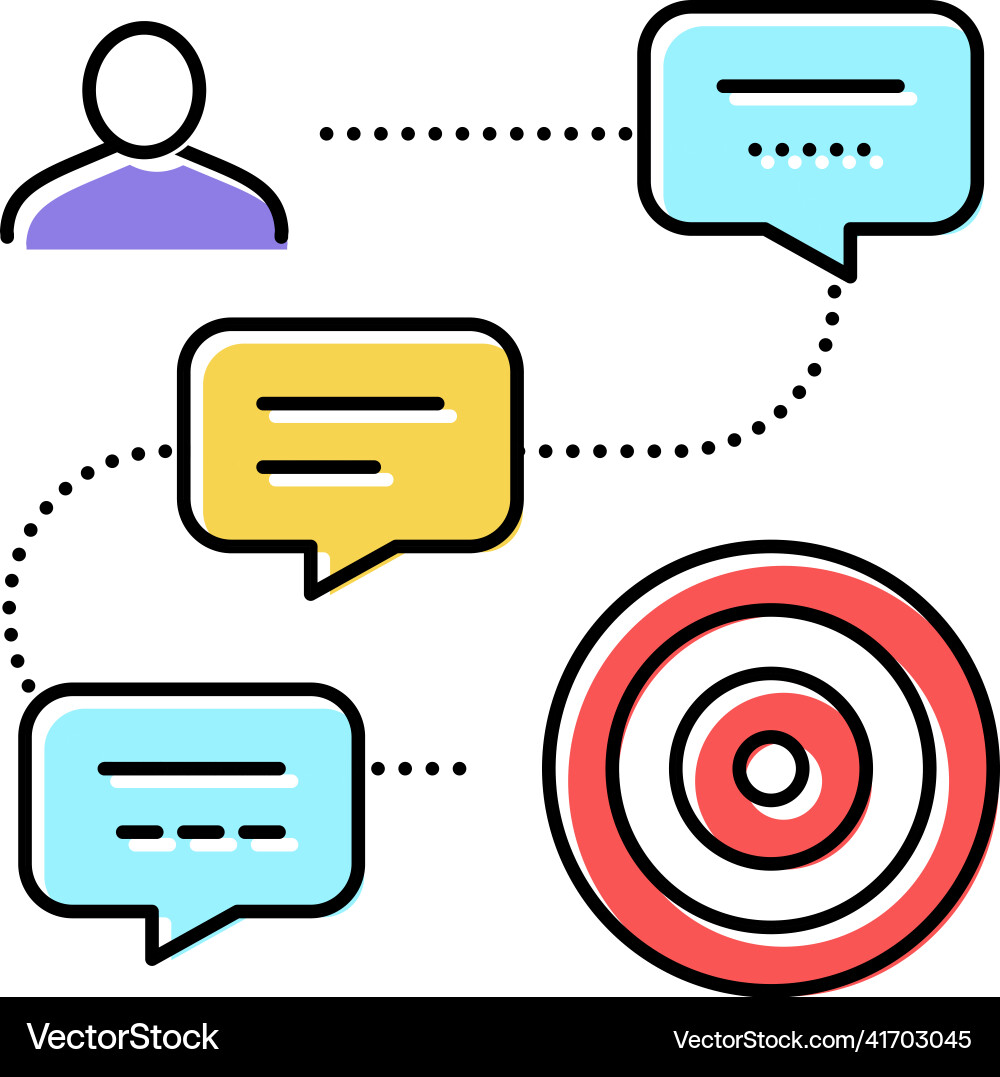 Discussing for go to target color icon Royalty Free Vector