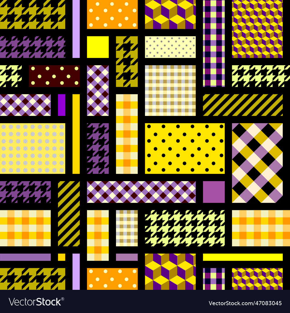 Geometric abstract pattern patchwork style Vector Image