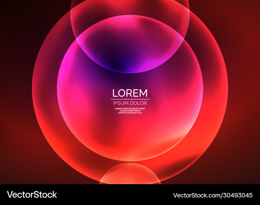 Glowing neon shiny transparent bubbles glass Vector Image