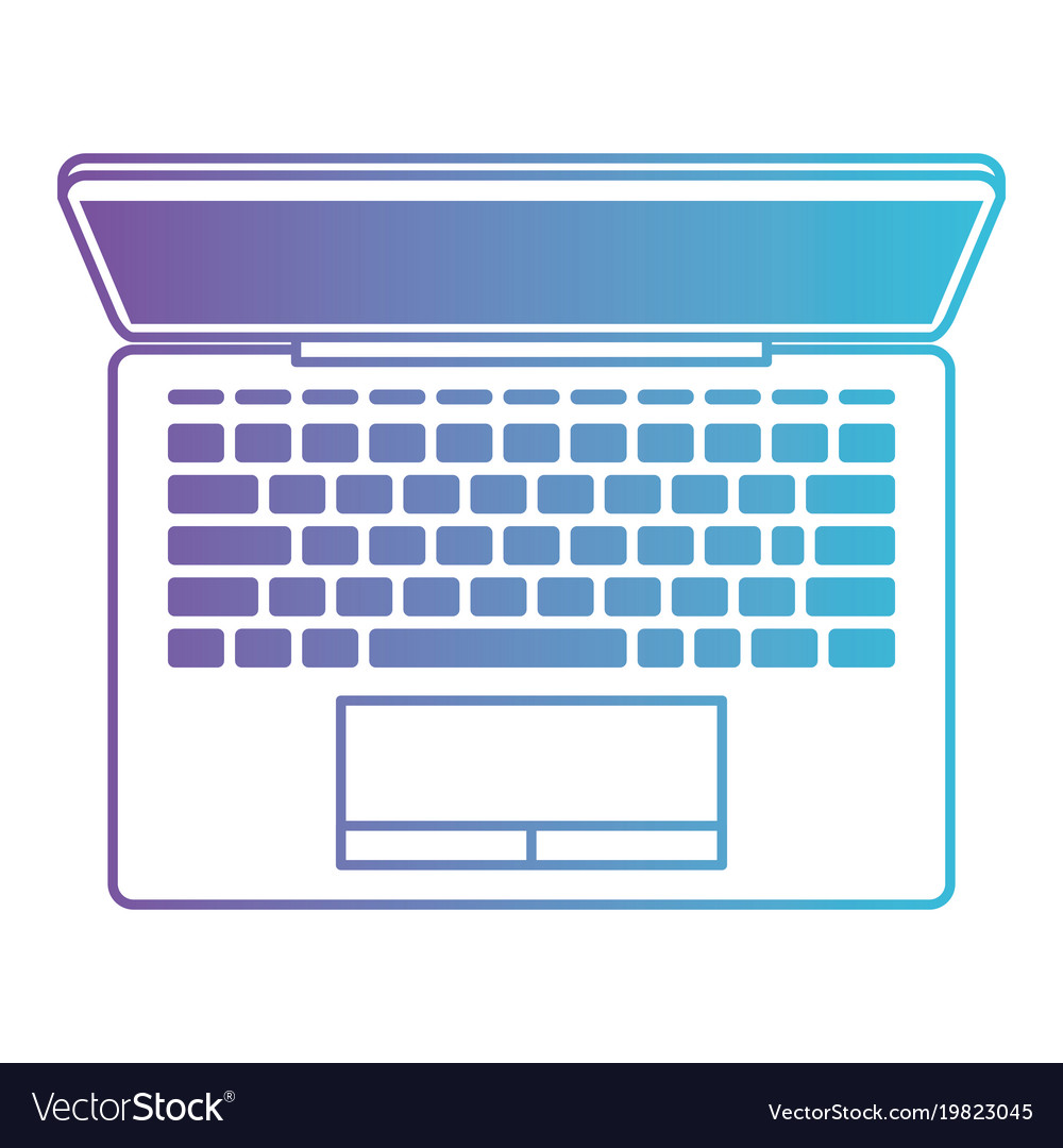 Laptop computer on top view in degraded purple Vector Image
