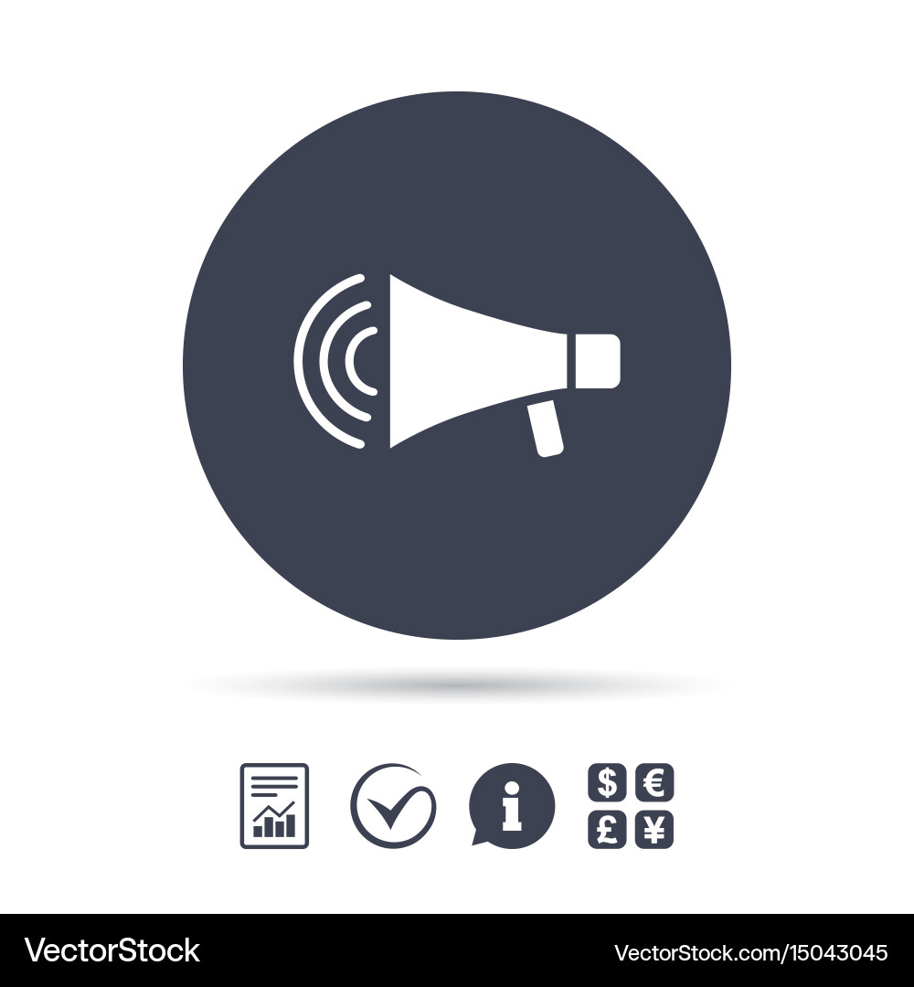 Megaphone sign icon loudspeaker strike symbol Vector Image