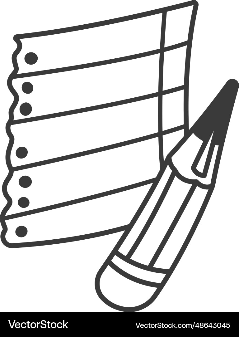 Paper with pencil doodle Royalty Free Vector Image