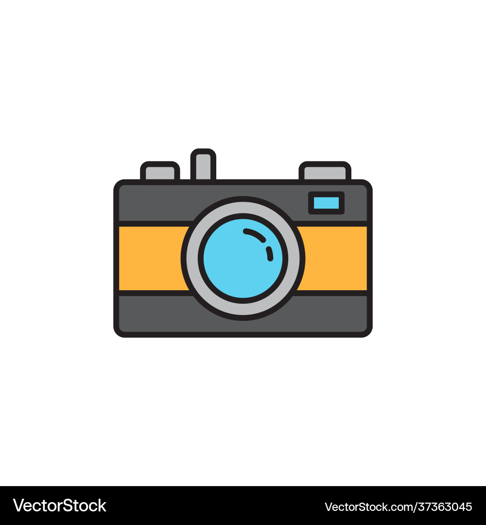 Photo camera icon isolated on color background Vector Image