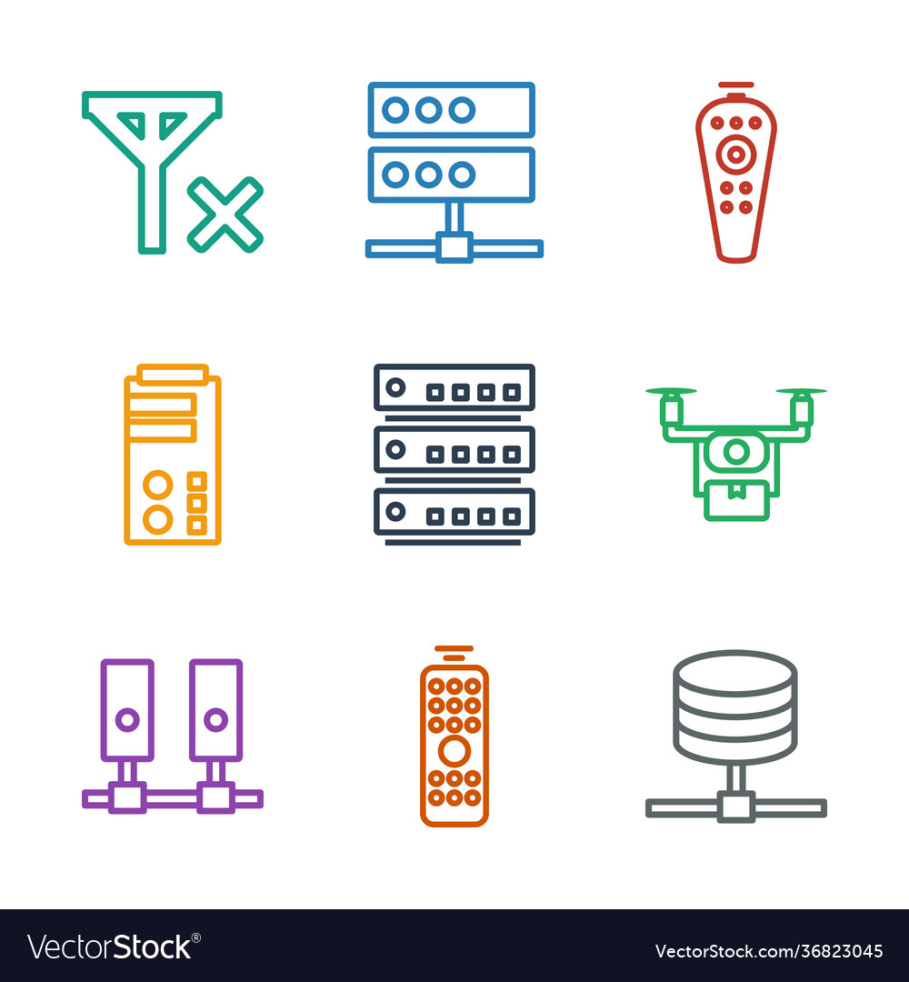Remote icons Royalty Free Vector Image - VectorStock