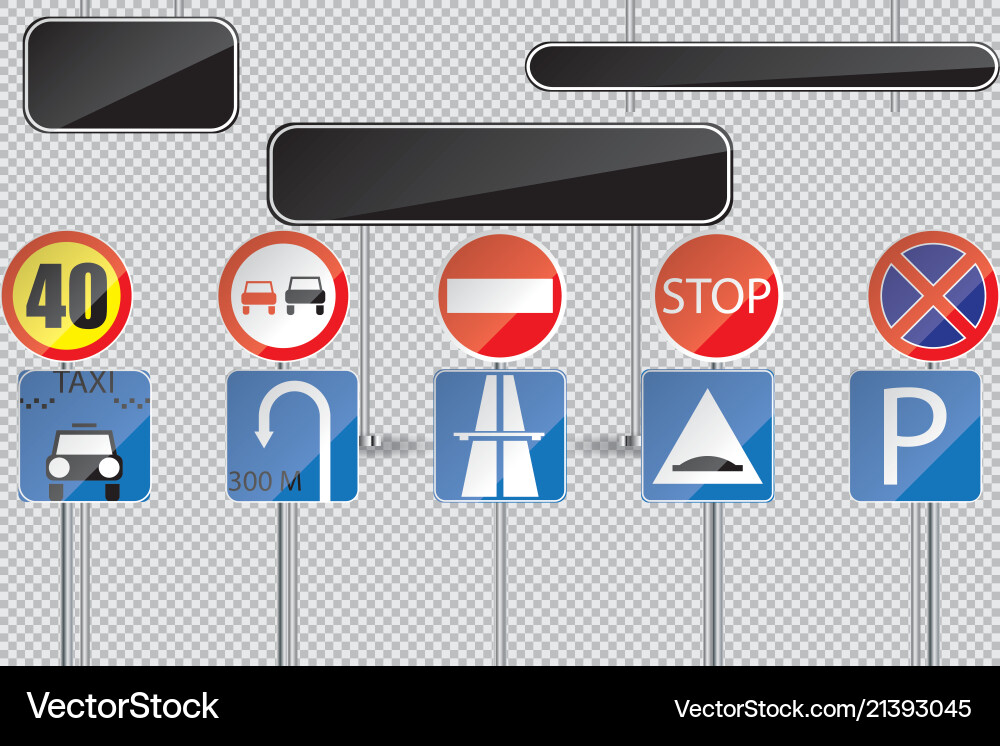 Set of road signs eps10 Royalty Free Vector Image