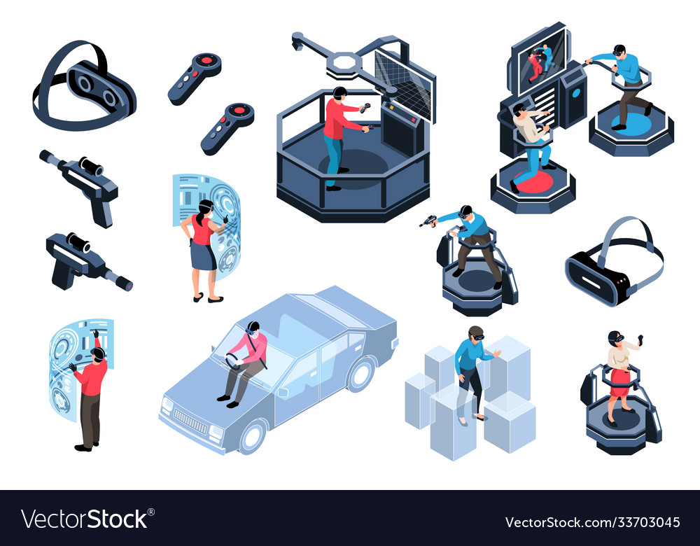 Virtual reality set Royalty Free Vector Image - VectorStock