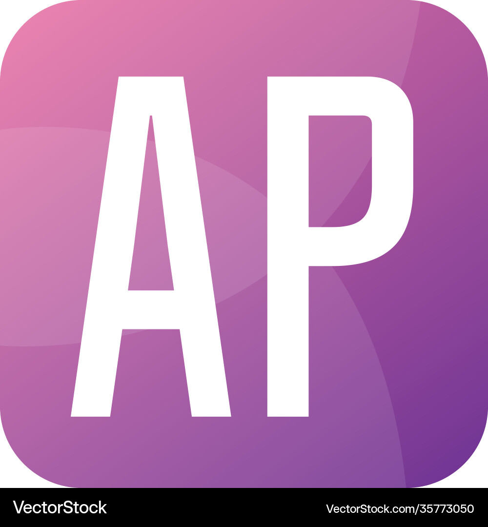 Ap letter logo design with simple style Royalty Free Vector