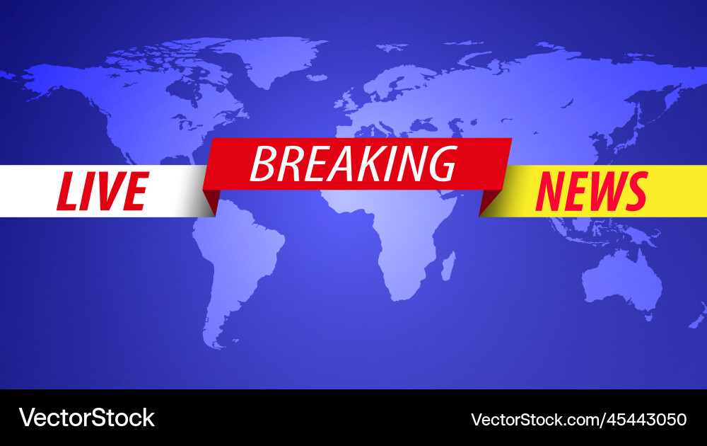 Breaking news and world map background Royalty Free Vector