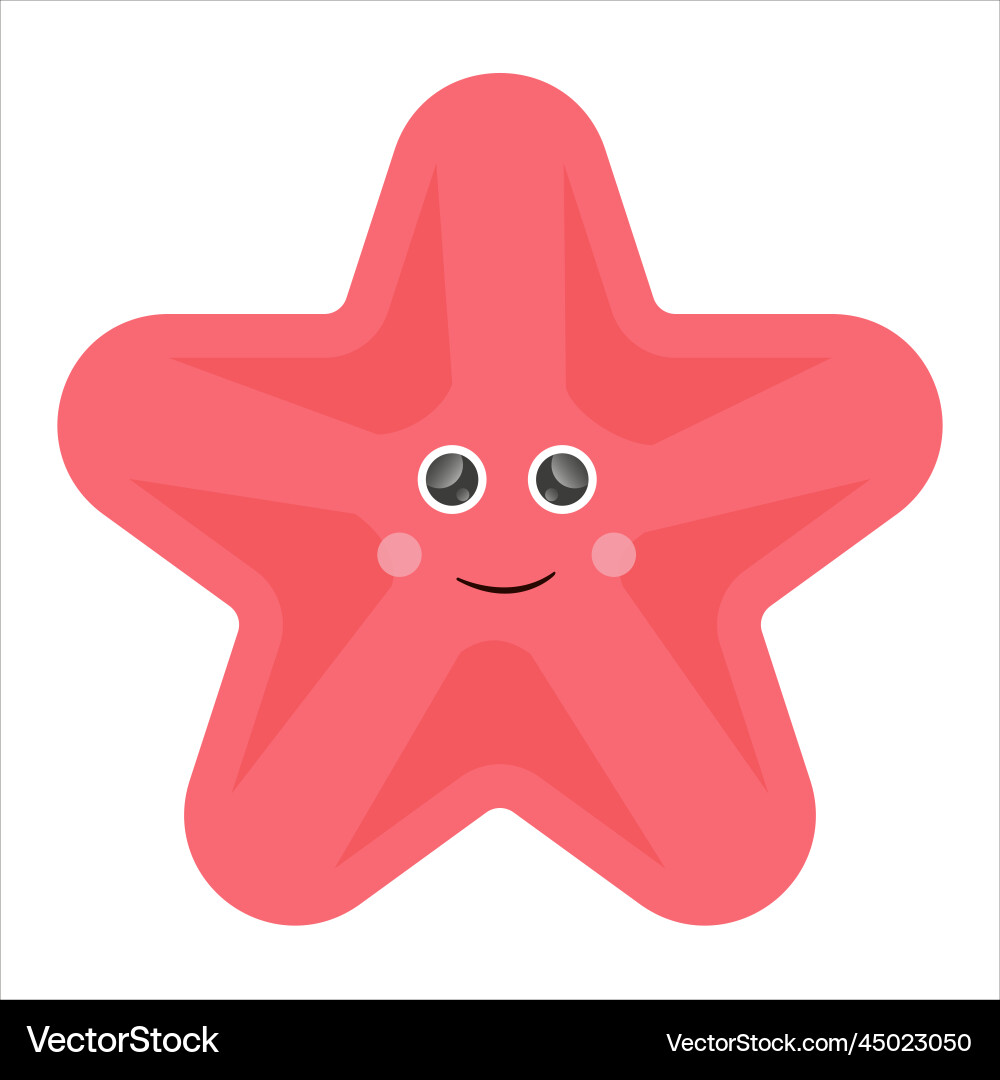 Cartoon character starfish Royalty Free Vector Image