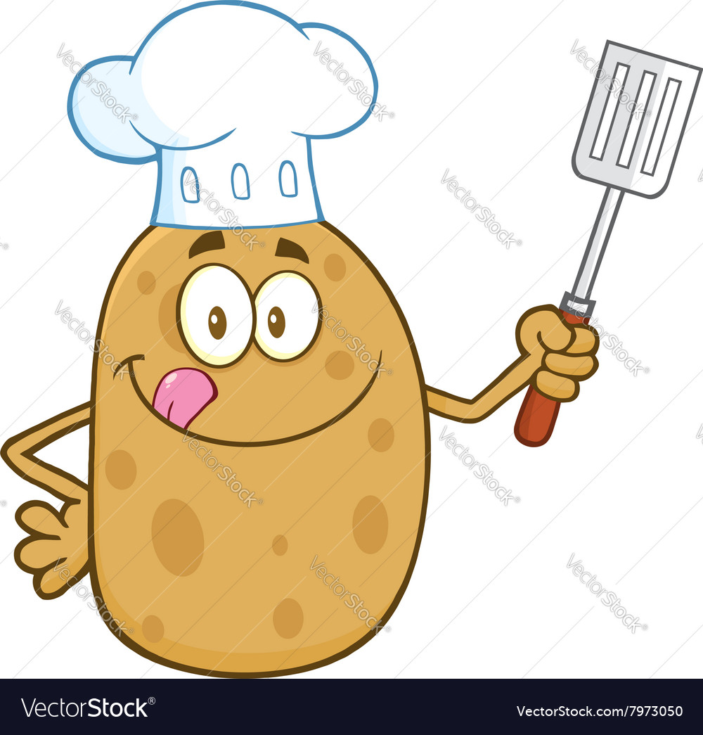 Chef potato cartoon Royalty Free Vector Image - VectorStock Chef potato cartoon Royalty Free Vector Image - VectorStock