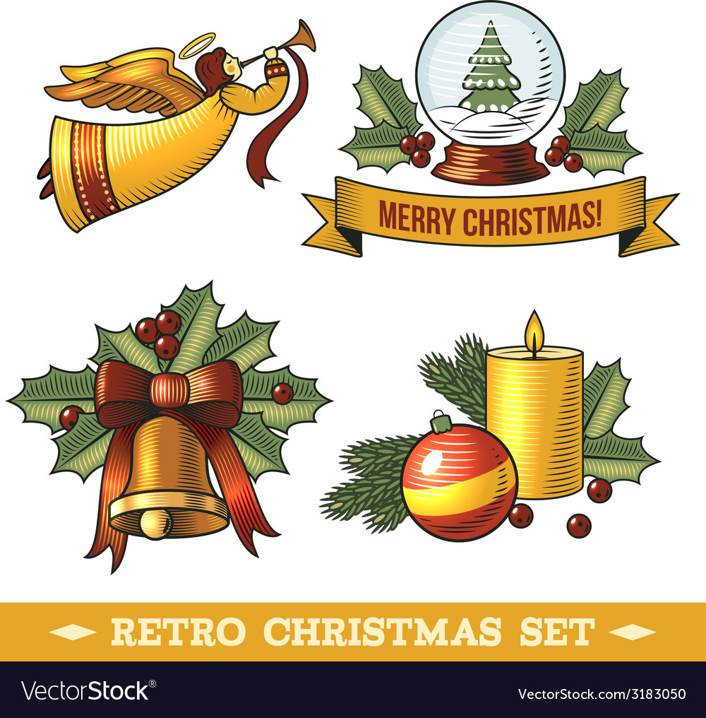 Christmas icons set Royalty Free Vector Image - VectorStock