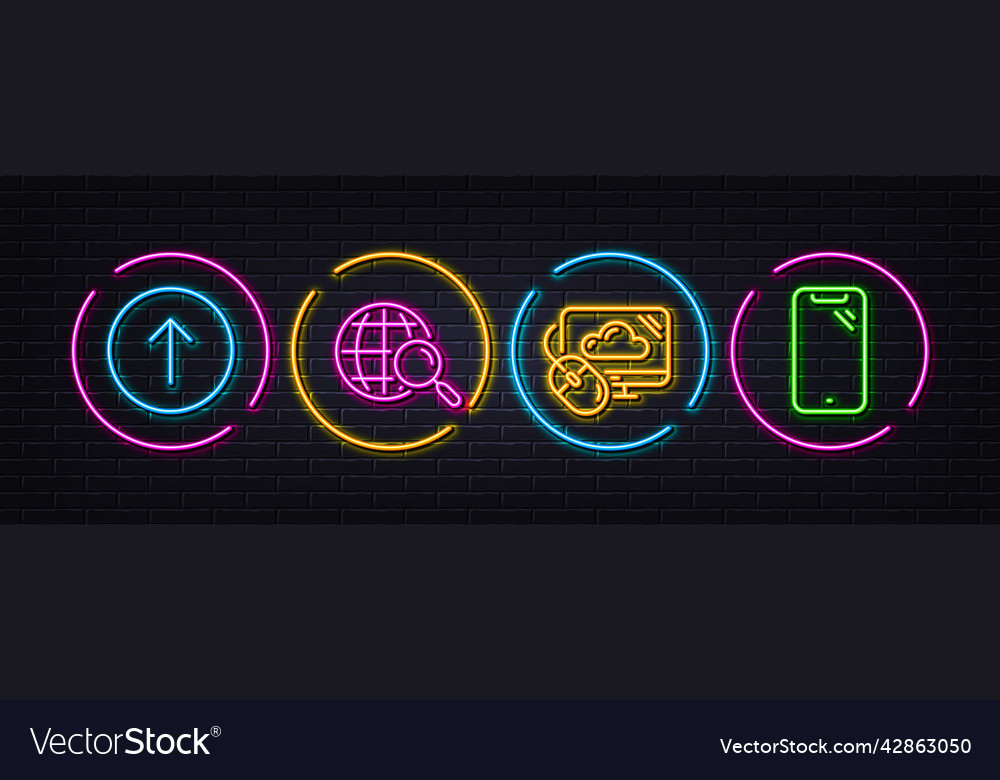 Cloud computing swipe up and web search minimal Vector Image