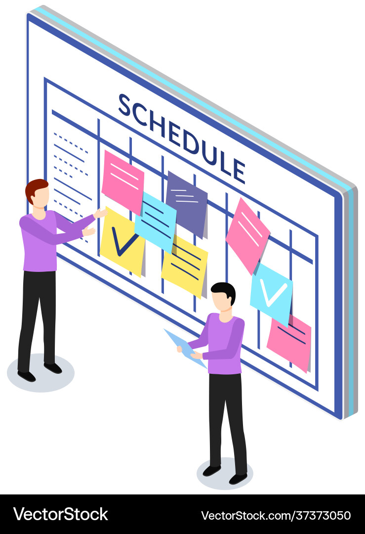 Employees planning schedule for week timetable Vector Image