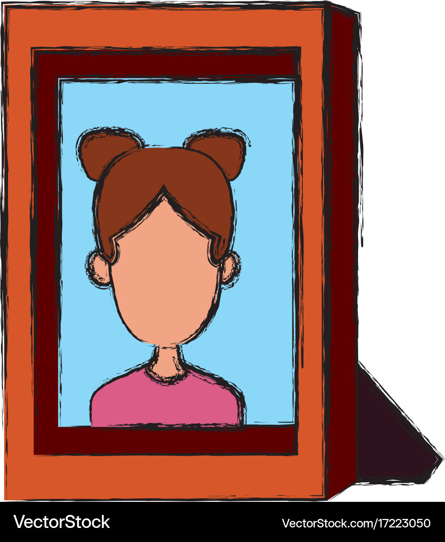 Girl picture frame Royalty Free Vector Image - VectorStock