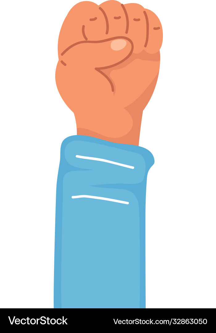 Hand human fist protest icon Royalty Free Vector Image