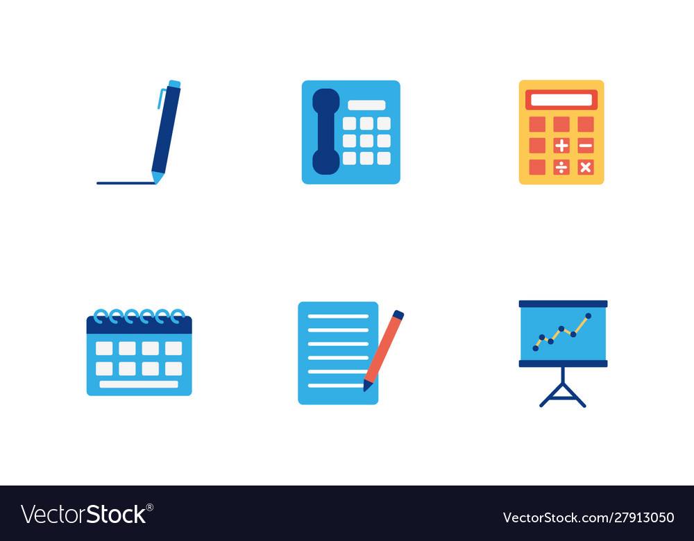 Isolated business icon set flat design Royalty Free Vector