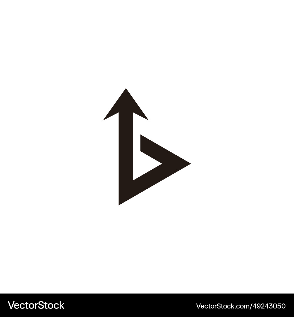 Letter b triangle arrow geometric symbol simple Vector Image