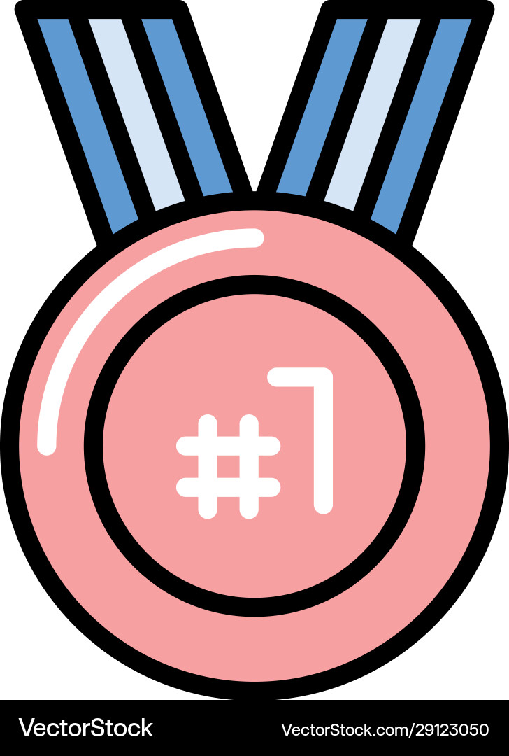 Medal first place isolated icon Royalty Free Vector Image