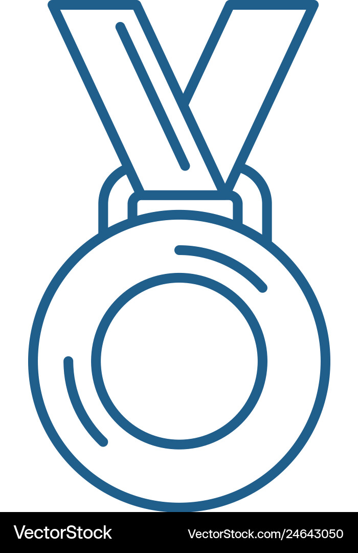 Medal winner line icon concept winner flat Vector Image