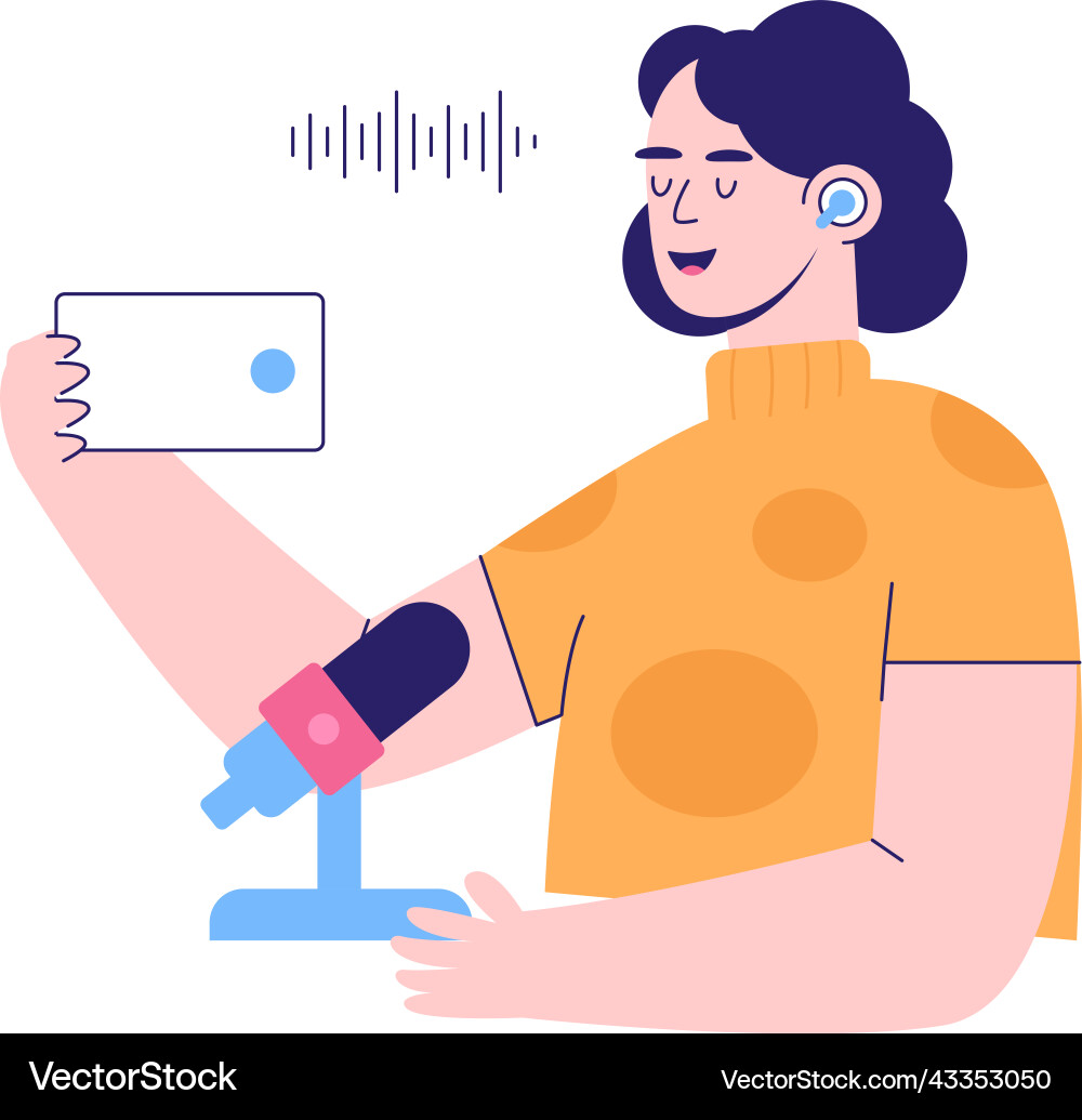 Premium flat design of podcaster Royalty Free Vector Image