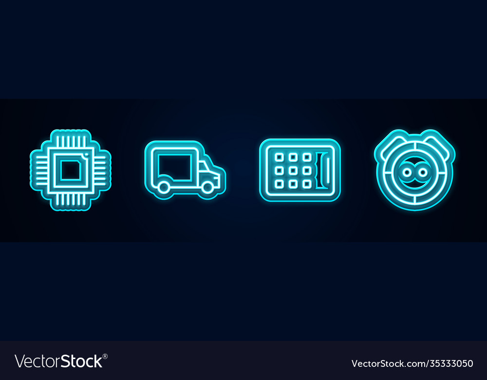 Set line processor with microcircuits cpu Vector Image Set line processor with microcircuits cpu Vector Image