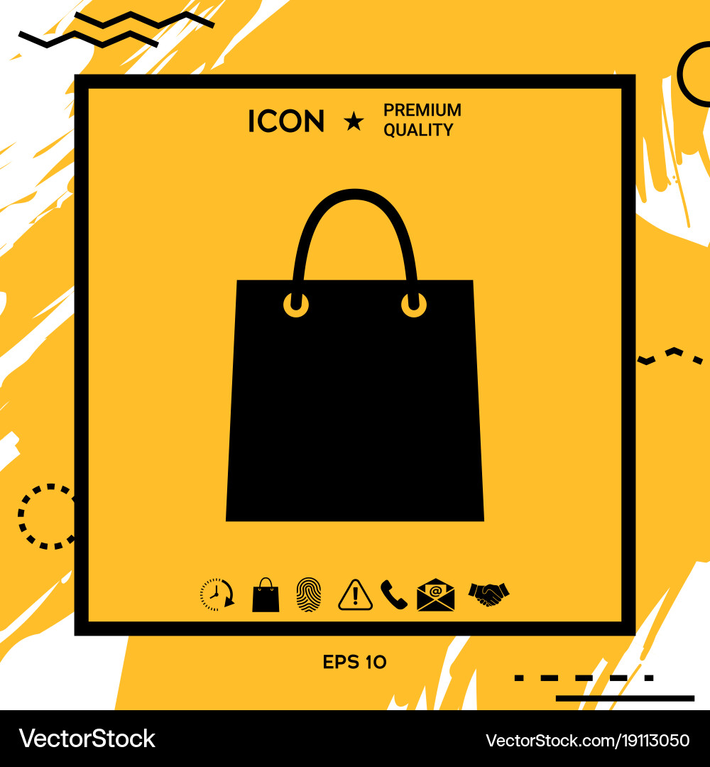 Shopping symbol bag Royalty Free Vector Image - VectorStock