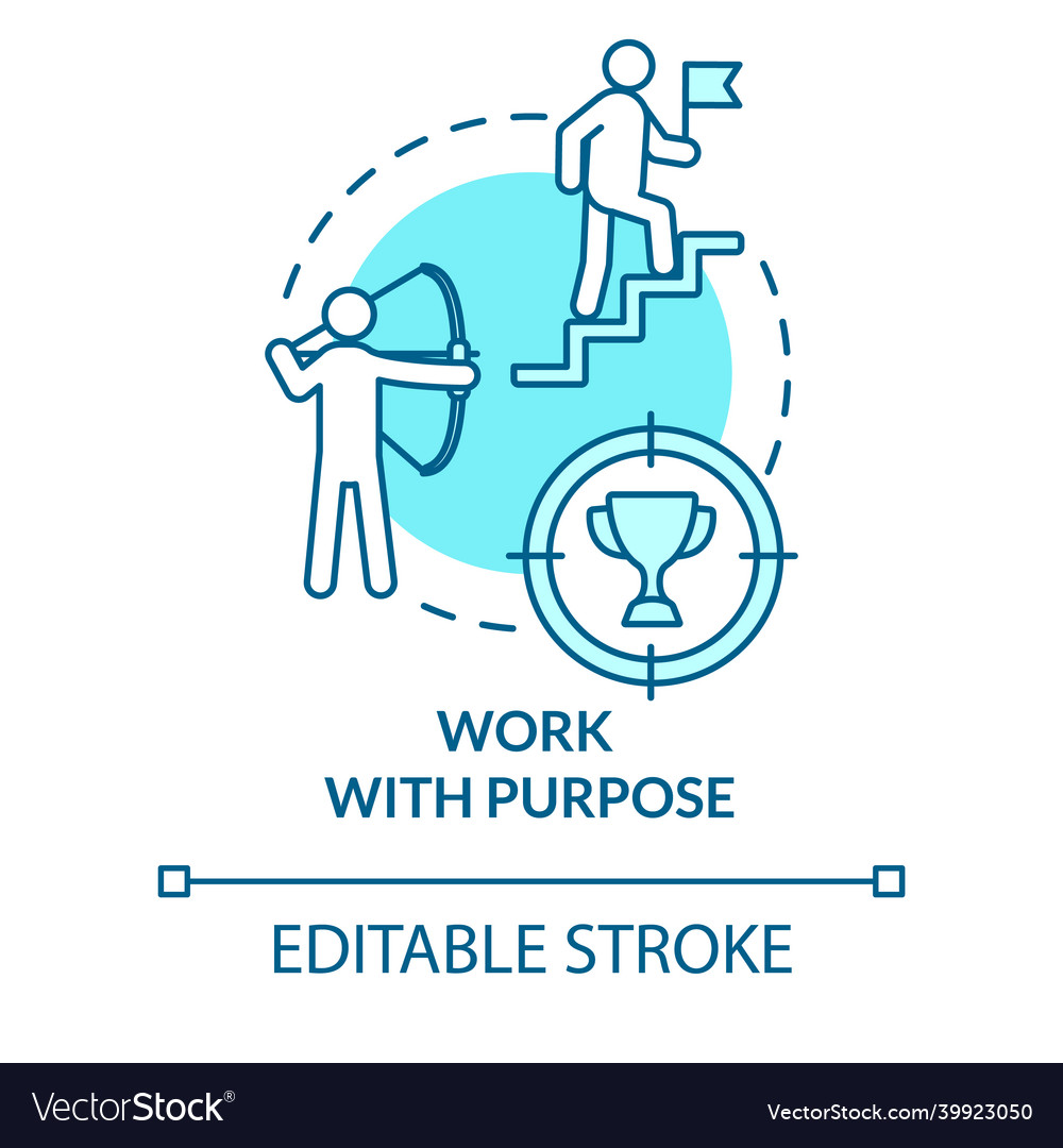 Work with purpose turquoise concept icon Vector Image