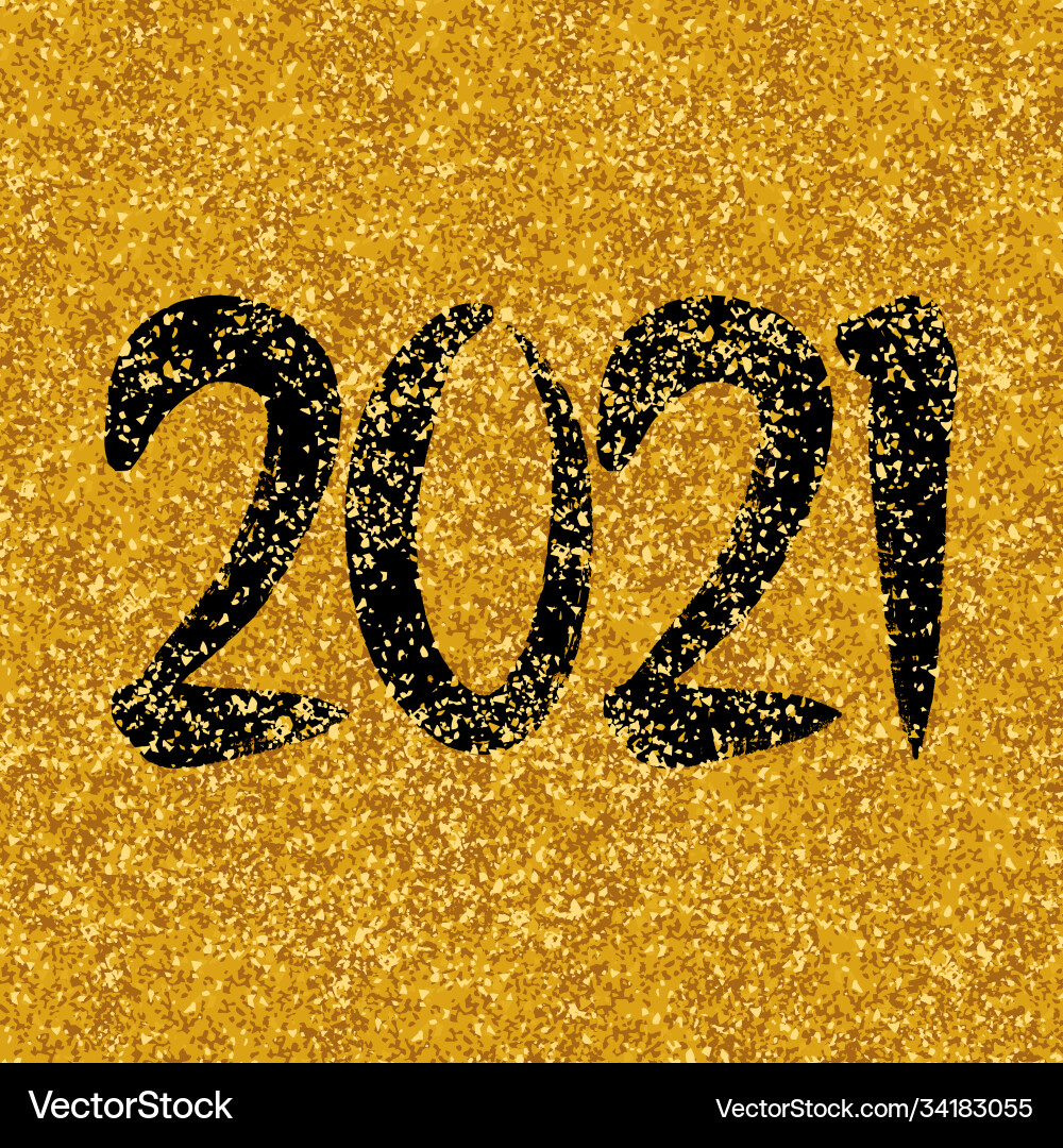 2021 new year on golden background Royalty Free Vector Image