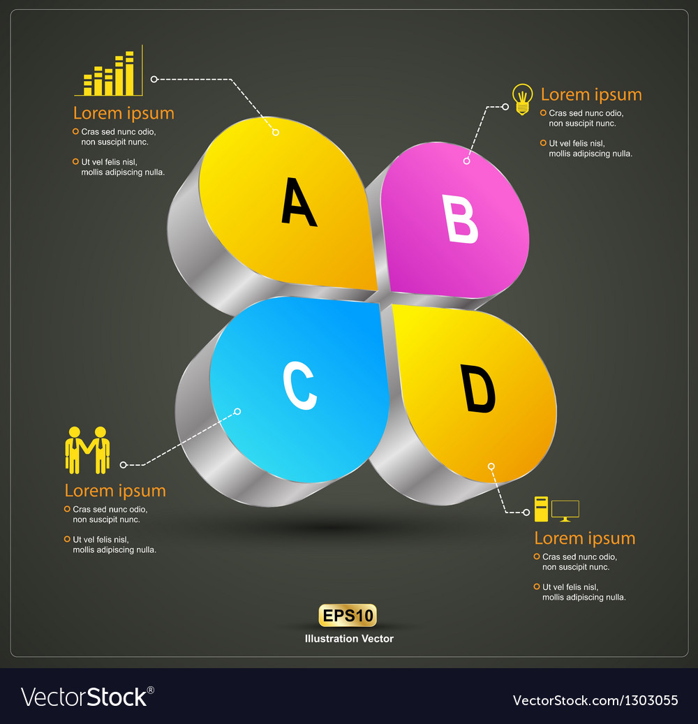 Abcd 3d Royalty Free Vector Image - VectorStock