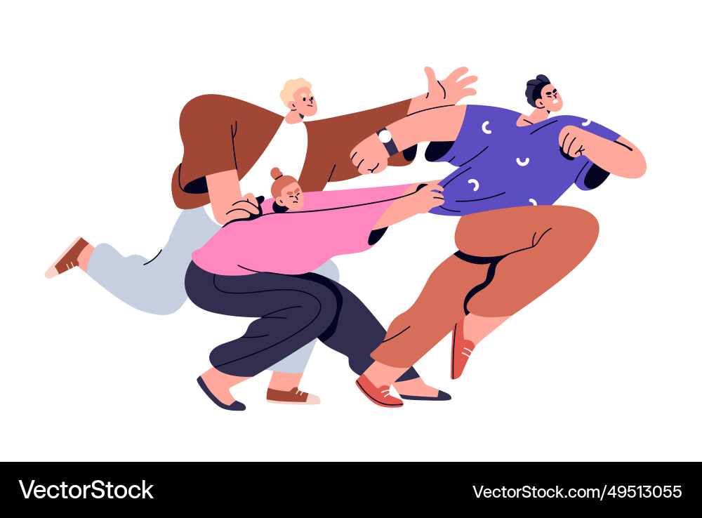 Aggressive rivals competing fighting unhealthy Vector Image