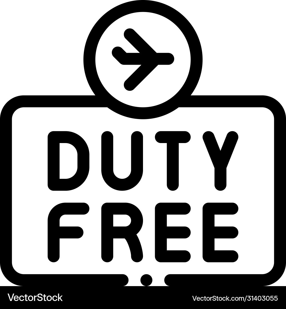 Duty free sign icon outline Royalty Free Vector Image