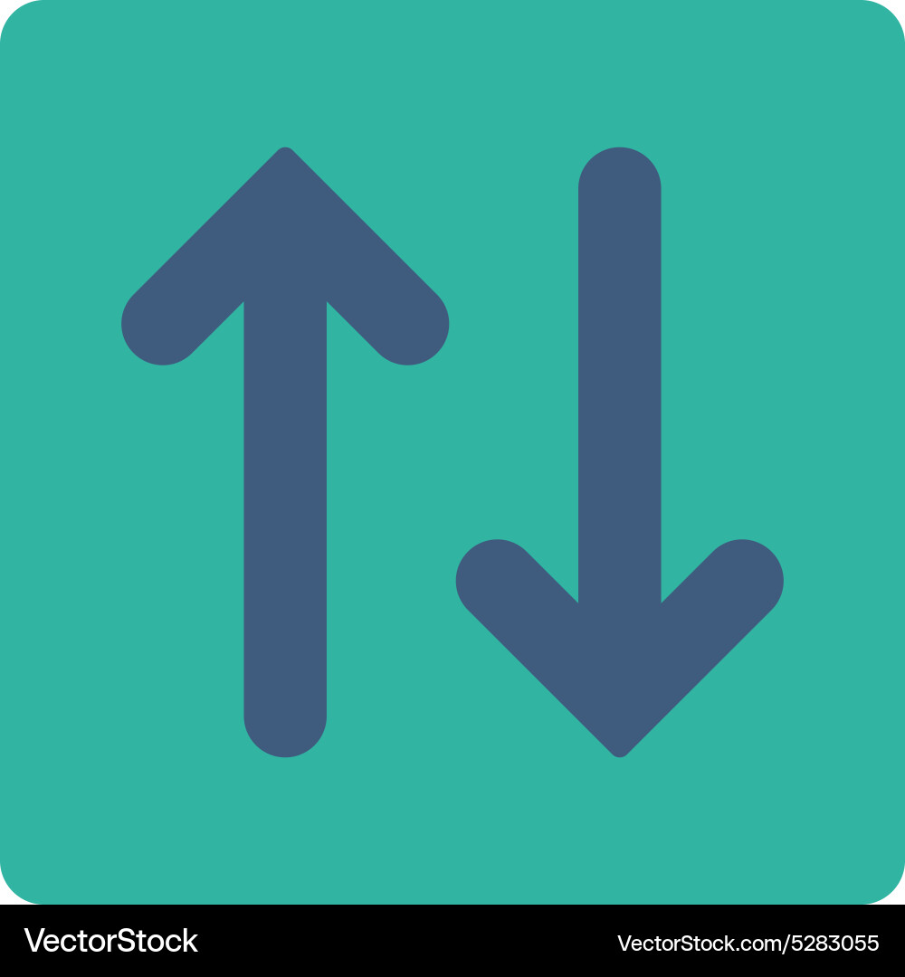 Flip vertical flat cobalt and cyan colors rounded Vector Image