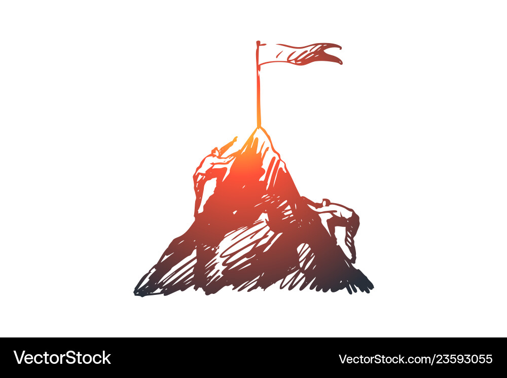 Goals mountain challenge business peak concept Vector Image