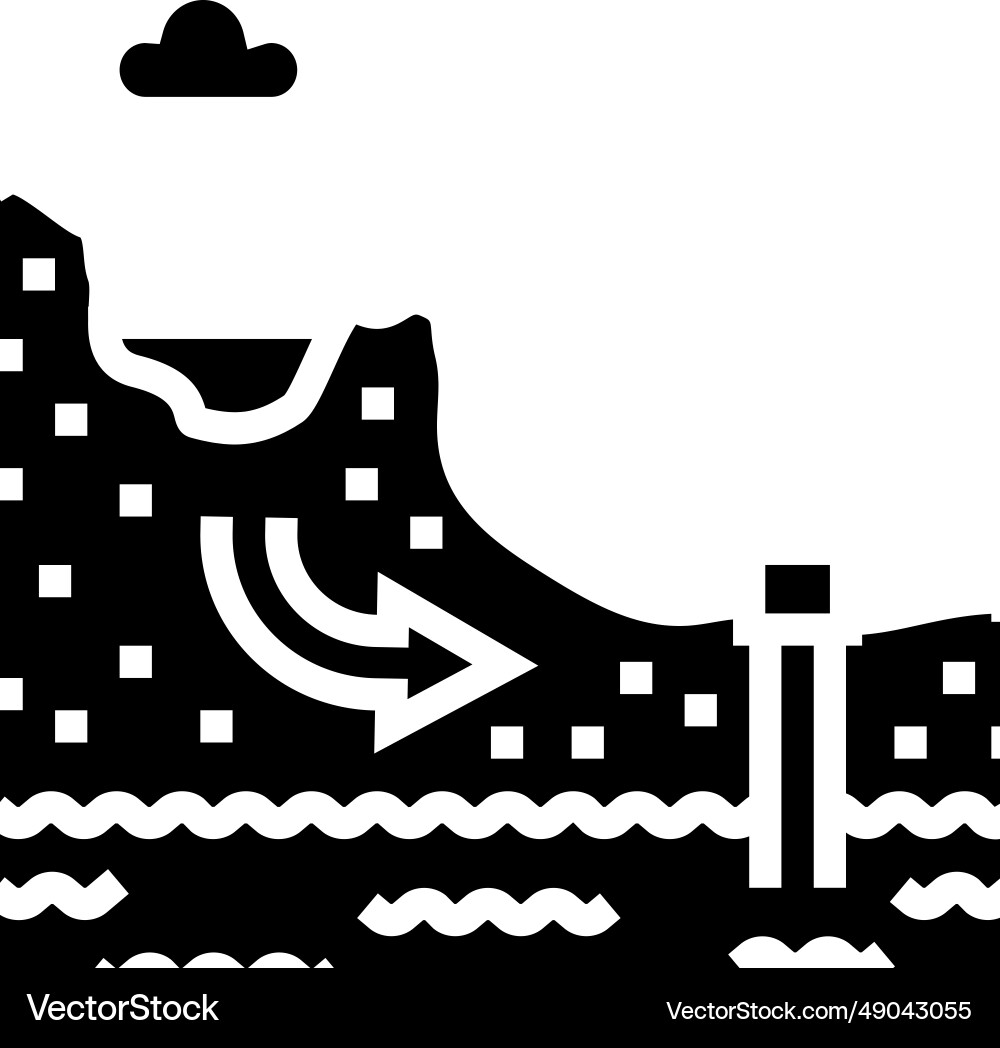 Hydrogeological model hydrogeologist glyph icon Vector Image