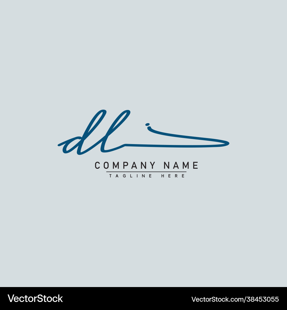 Initial letter dl logo - handwritten signature Vector Image