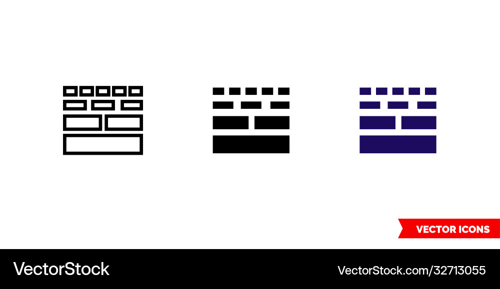 Line style icon 3 types isolated sign Royalty Free Vector
