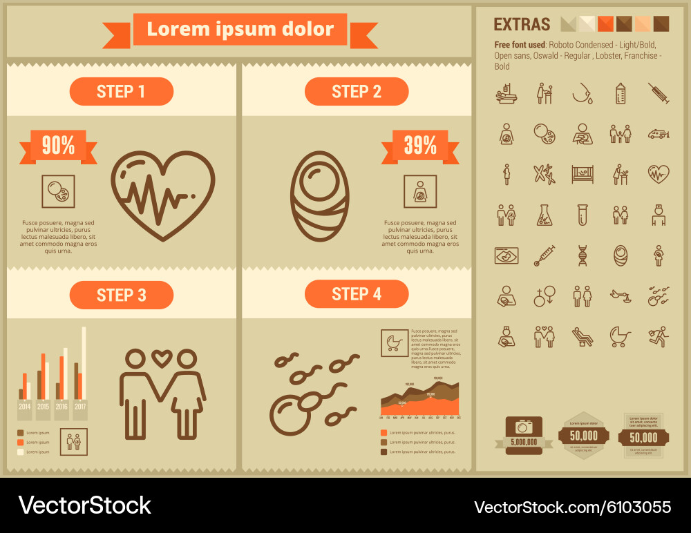 Maternity flat design infographic template Vector Image