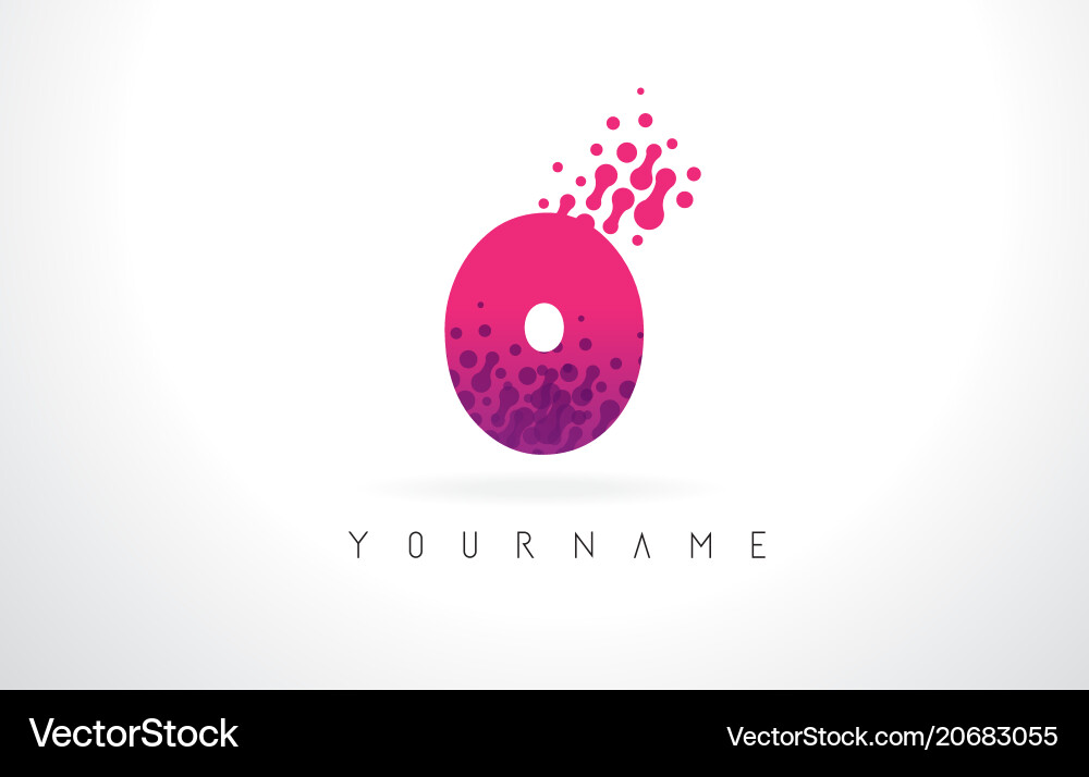 O letter logo with pink purple color Royalty Free Vector