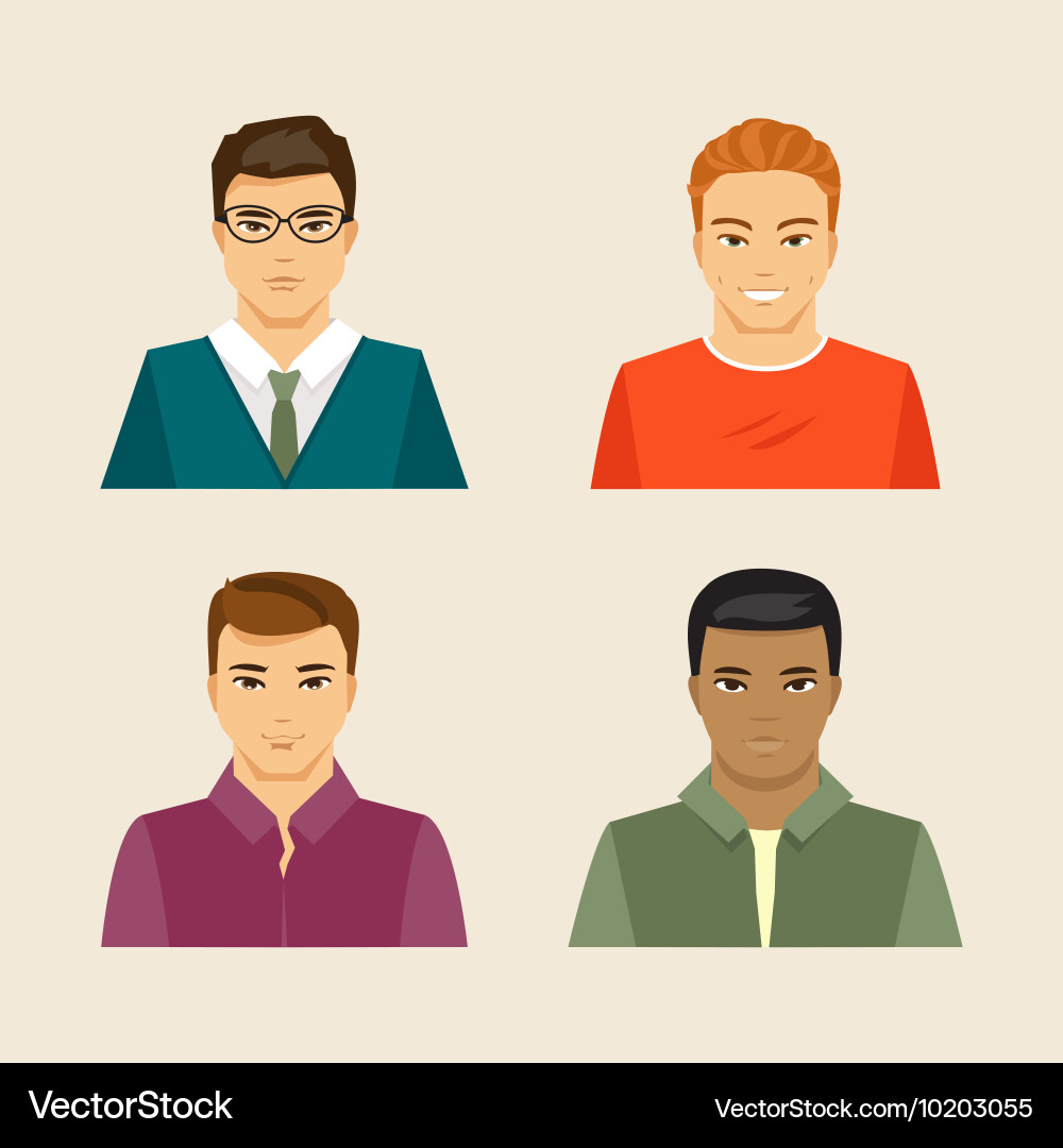 Set of male faces Royalty Free Vector Image - VectorStock