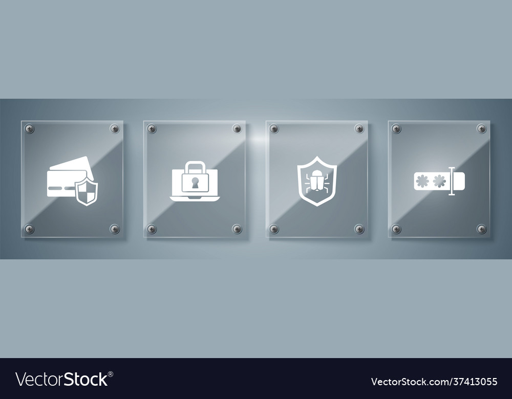 Set password protection system bug laptop Vector Image Set password protection system bug laptop Vector Image