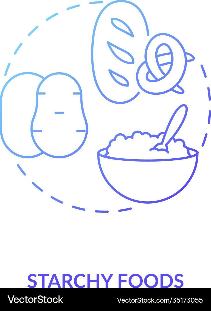Starchy foods products concept icon Royalty Free Vector